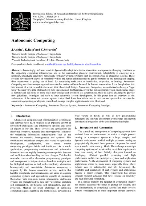 Pdf Autonomic Computing
