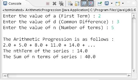 How To Calculate Nth Term And Sum Of Arithmetic Progression In Java Learn Java By Examples