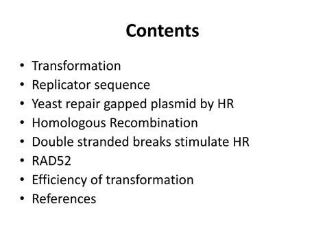 Transformation In Yeast Ppt