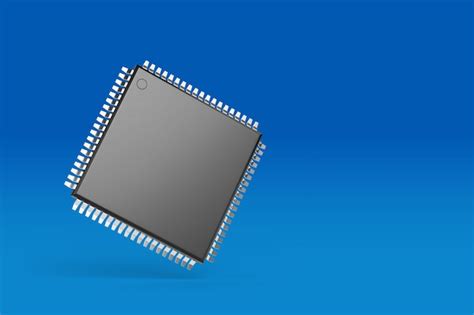 Premium Photo Microprocessor With Copy Space On Surface Isolated On
