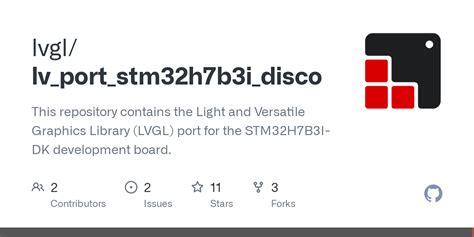GitHub Lvgl Lv Port Stm H B I Disco This Repository Contains The Light And Versatile