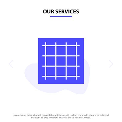 Our Services Grid Graph Drawing Area Software Solid Glyph Icon Web Card Template 15172417 Vector