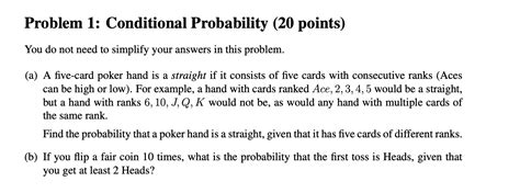 Solved Problem 1 Conditional Probability 20 Points You Do Chegg Com