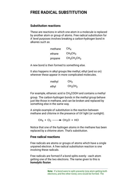 What Is Free Radical Substitution Pdf