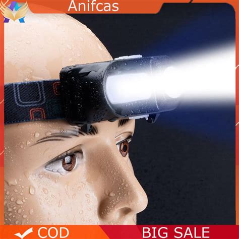 Anifcas ไฟฉายสวมศีรษะ Led Xpe Cob 6 โหมด ชาร์จ Usb สําหรับกลางแจ้ง Shopee Thailand