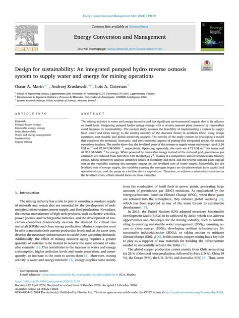 Pdf Design For Sustainability An Integrated Pumped Hydro Reverse