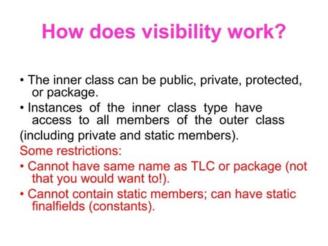 Inner Classes Annoumous And Outer Classes In Java Ppt