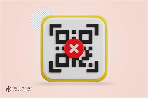 premium psd qr code scanning payment error qr code 3d icon