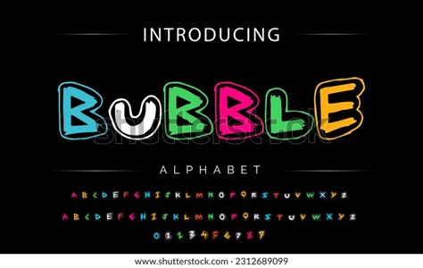 Bubble Funky Colorful Cartoon Font Type Stock Vector Royalty Free