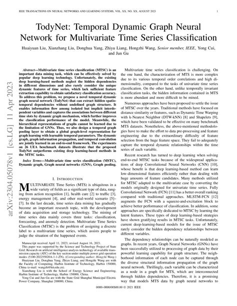 Todynet Temporal Dynamic Graph Neural Network For Multivariate Time Series Classification Deepai