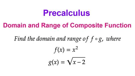 Precalculus Domain And Range Of Composite Function Youtube
