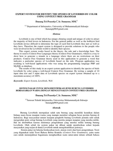 Expert System For Identify The Spesies O Download Free Pdf Formalism Deductive Computer