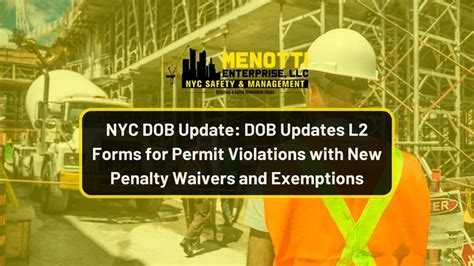 NYC DOB Updates L2 Forms For Permit Violations With New Penalty Waivers And Exemptions