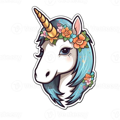 Cute Cartoon Unicorn Sticker 24488081 Png