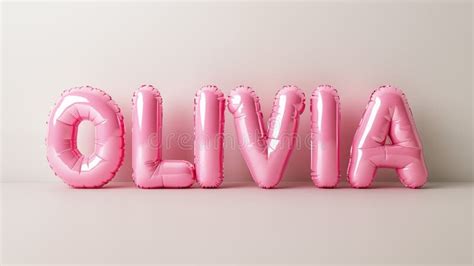 And X22 Oliviaand X22 Written In Glossy Pink 3d Inflated Text For Birthdays Celebrations Stock