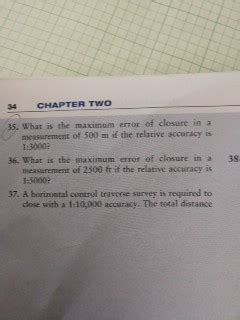 Solved What Is The Maximum Error Of Closure In A Measurement Chegg
