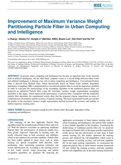 Pdf Improvement Of Maximum Variance Weight Partitioning Particle