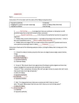 Logical Fallacies Quiz By English With Ms C TPT