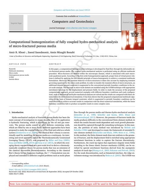 PDF Computational Homogenization Of Fully Coupled Hydro Mechanical Analysis Of Micro Fractured
