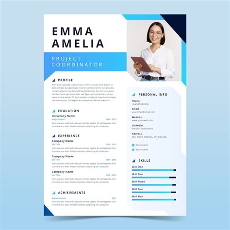 Free Vector Gradient Cv Template Design