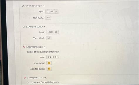 Solved 8 Compare Output ∧ Input Your Output 9 Compare