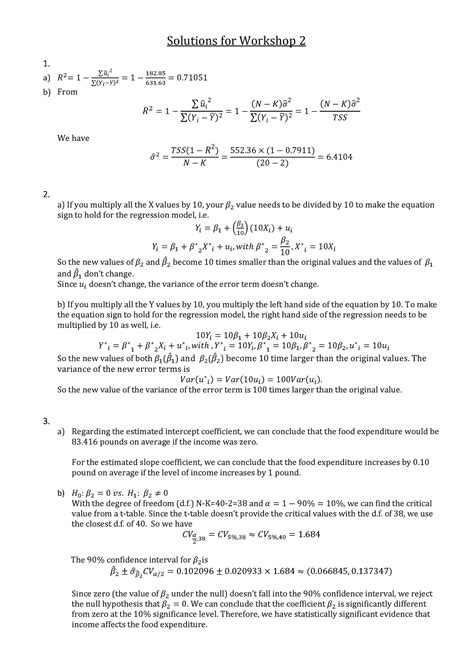 Workshop Solution seminar questions soltuions Solutions for Workshop a 𝑅ଶ 𝑢𝑖