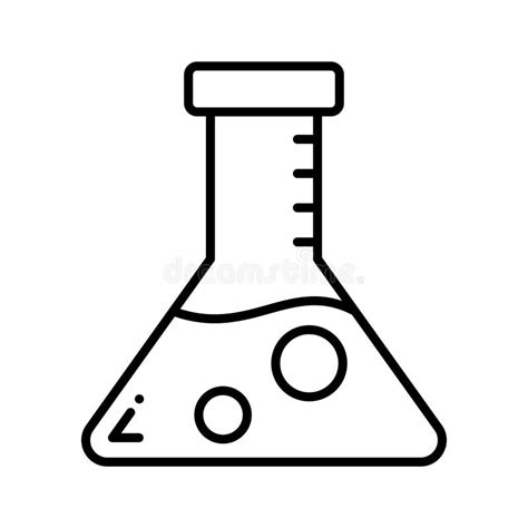 Liquid Inside Flask Showing Concept Of Lab Experiment Stock Vector