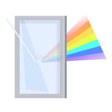 Light Beam Passing Through Prism Creating Rainbow Effect Illustration Stock Vector