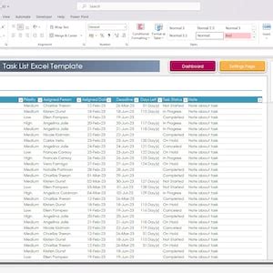 Employee Task List Excel Template Project Task Tracker Fillable Worksheet Etsy