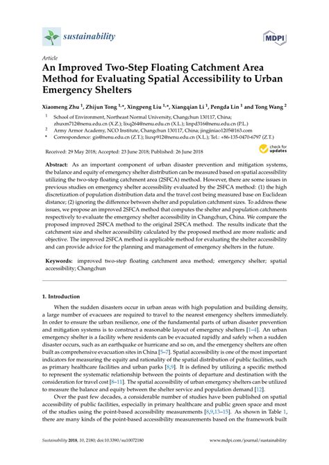 Pdf An Improved Two Step Floating Catchment Area Method For Evaluating Spatial Accessibility