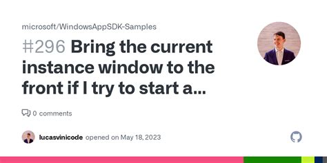 Bring The Current Instance Window To The Front If I Try To Start A New