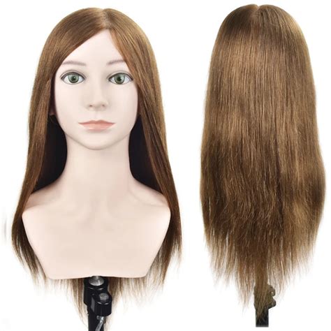 Master Inch Real Human Hair Female Hairdresser Mannequin Head Hairdressing Head