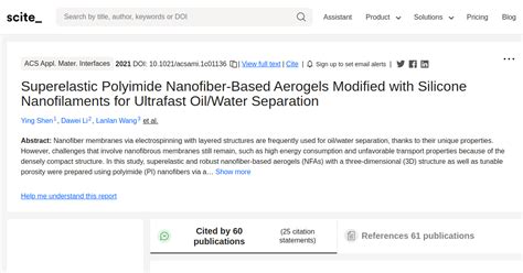 Superelastic Polyimide Nanofiber Based Aerogels Modified With Silicone