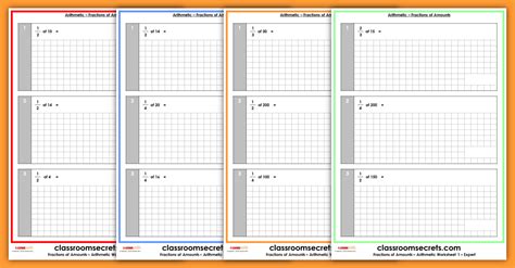 Fractions Of Amounts Ks1 Arithmetic Sats Test Practice Classroom Secrets Classroom Secrets