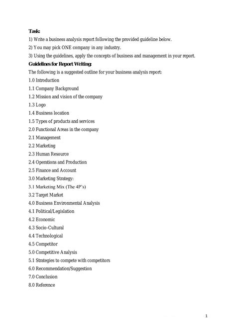 Business Assignment Company Analysis Report Fia1373 Introduction