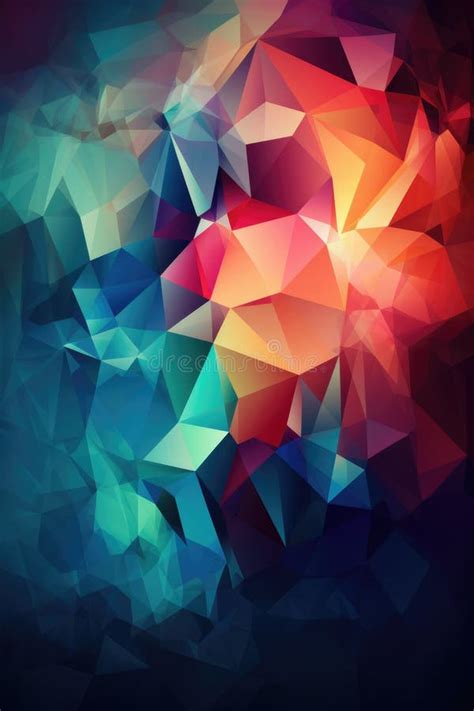 Colourful Polygon Background Created Using Generative Ai Technology Stock Illustration