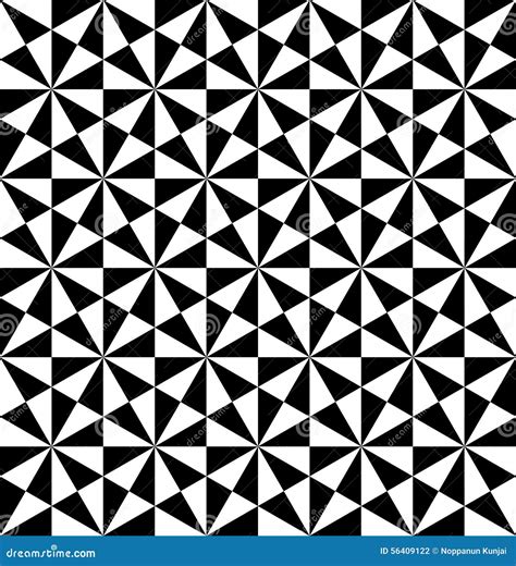 Black And White Geometric Seamless Pattern With Triangle Abstract Background Stock