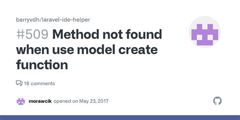 Method Not Found When Use Model Create Function · Issue 509 · Barryvdh