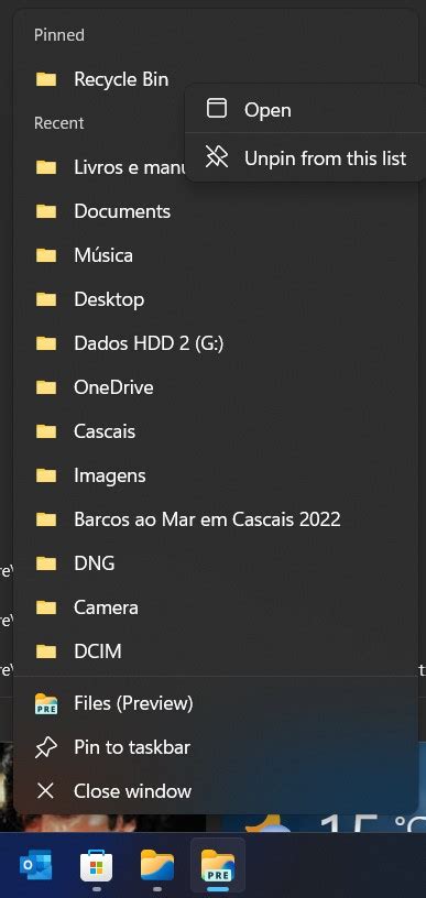 Feature Enable Folder Context Menus On Taskbar Icon Jumplist · Issue 10518 · Files Community
