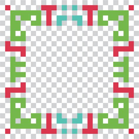 픽셀 아트 프레임 경계 템플릿 디자인 프리미엄 벡터