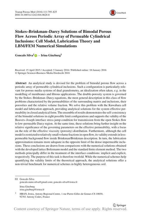 Stokes Brinkman Darcy Solutions Of Bimodal Porous Flow Across Periodic Array Of Permeable