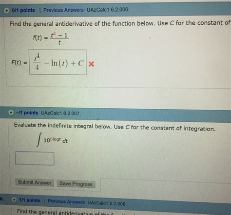 solved find the general antiderivative of the function