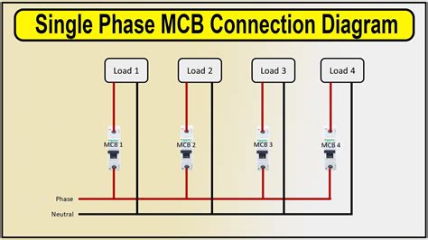 How To Make Single Phase MCB Connection Diagram 2 Pole MCB Wiring