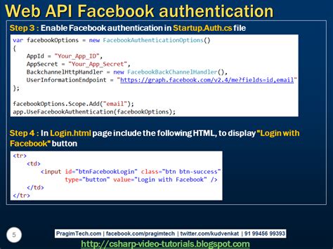 Sql Server Net And C Video Tutorial ASP NET Web API Facebook Authentication