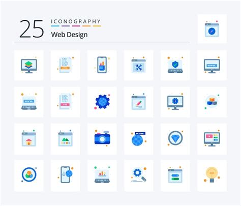 Free Vector Web Design 25 Flat Color Icon Pack Including Setting Tools Document Repair Tablet