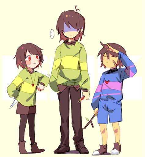 Frisk Chara And Kris Undertale And 1 More Drawn By Hrdrifter Danbooru