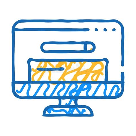 Browser Search Operating System Icon Doodle Illustration Stock Vector