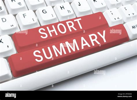 Conceptual Caption Short Summary Business Approach Brief Statement Of Main Points Clear Stock