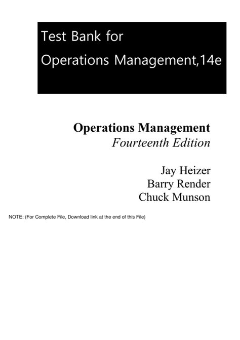 Operations Management Sustainability And Supply Chain Management 14e