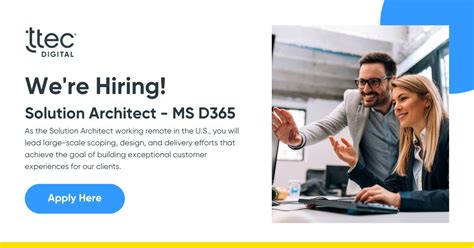 Ttec Digital On Linkedin Solution Architect Ms D365 Remote